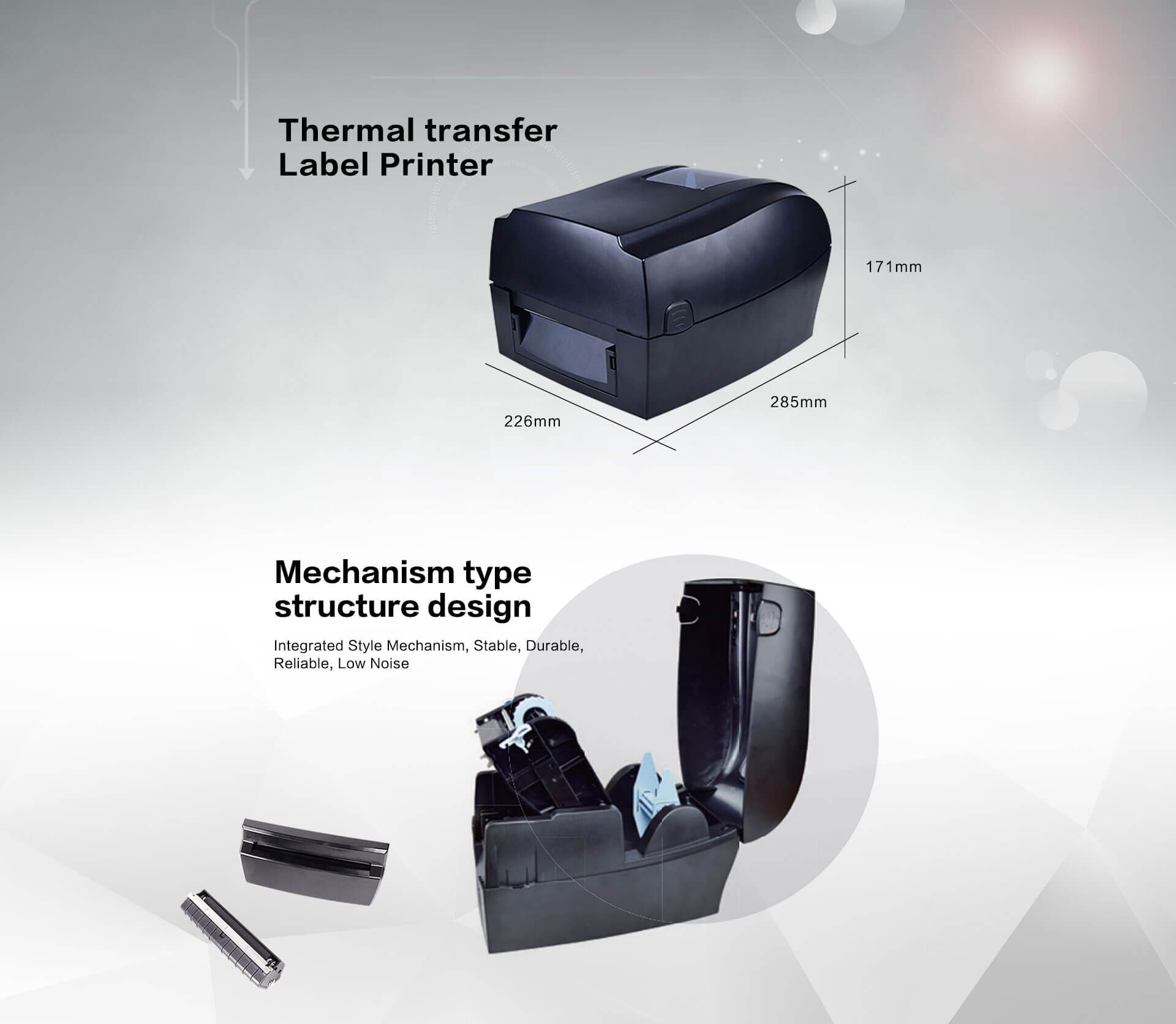 Customize Barcode Label Printer, Thermal Transfer Barcode Printer HT300 ...