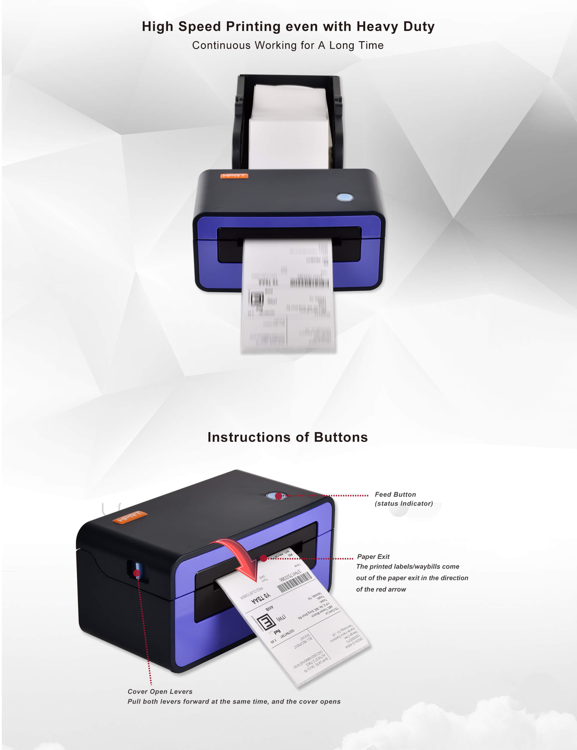 Customize 4 Inch Direct Thermal Shipping Label Printer SL42 Supplier | HPRT