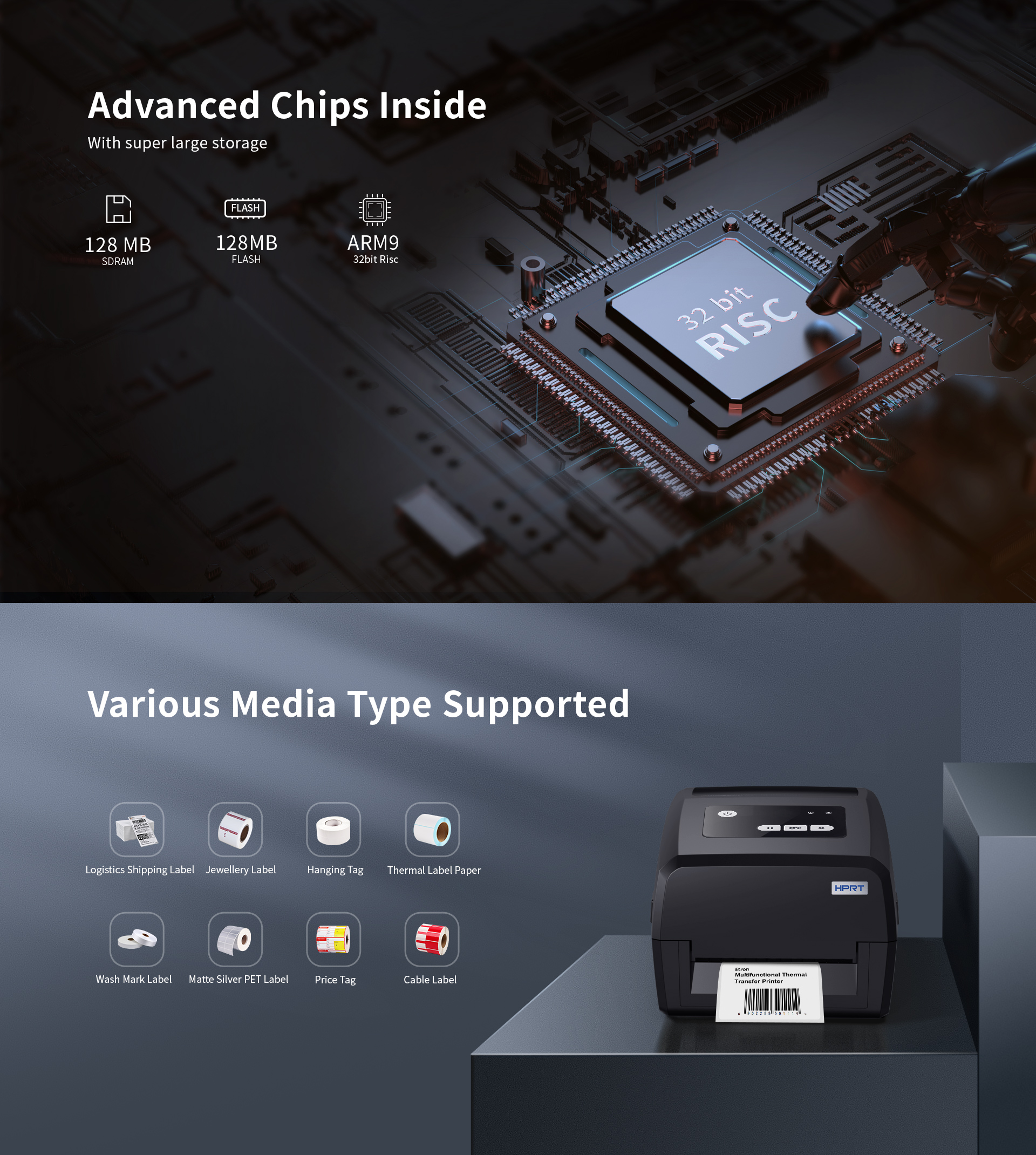 China Thermal Transfer Barcode Printer, WiFi Label Printer HT800/HT830 ...
