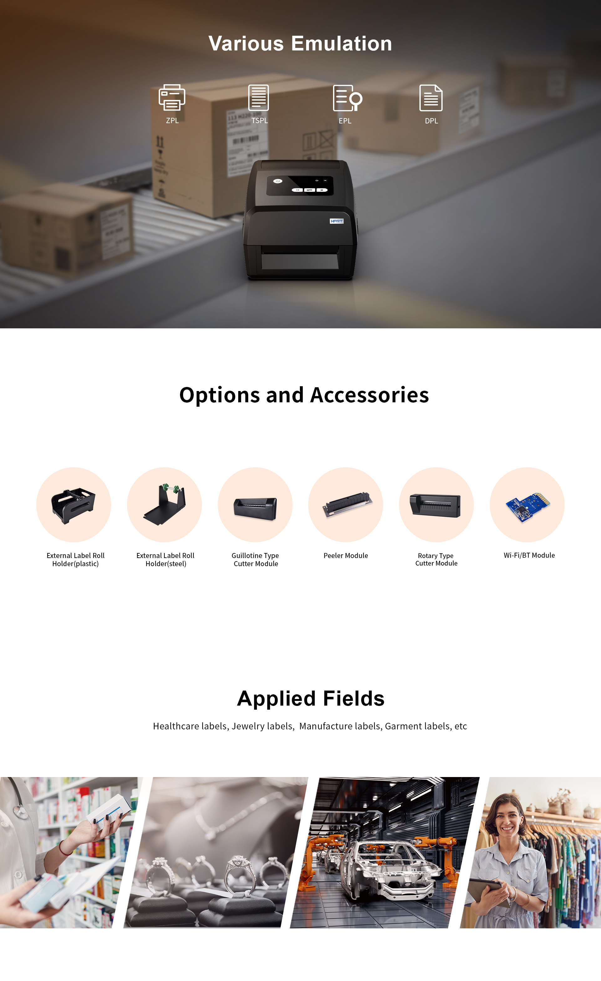 China Thermal Transfer Barcode Printer, WiFi Label Printer HT800/HT830 ...