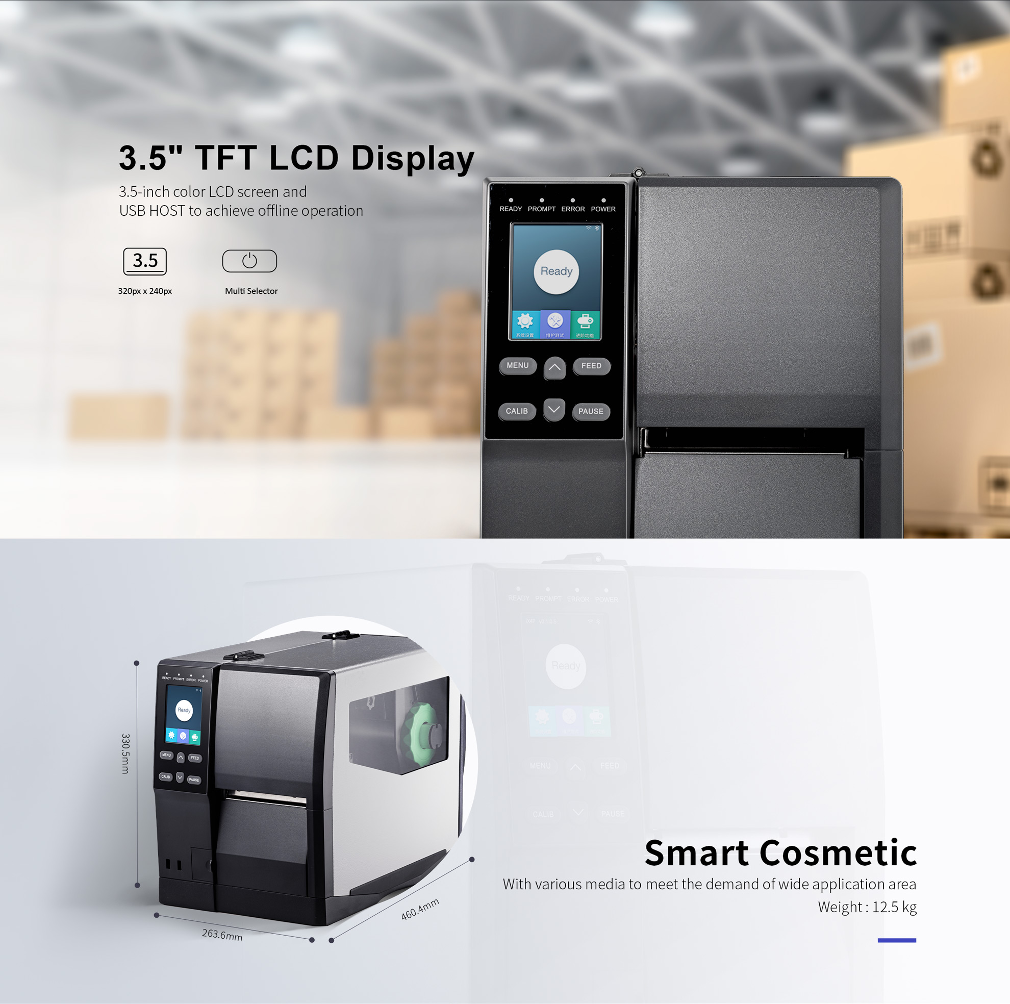 4 inch Thermal & Thermal Transfer Industrial Barcode Label Printer ...