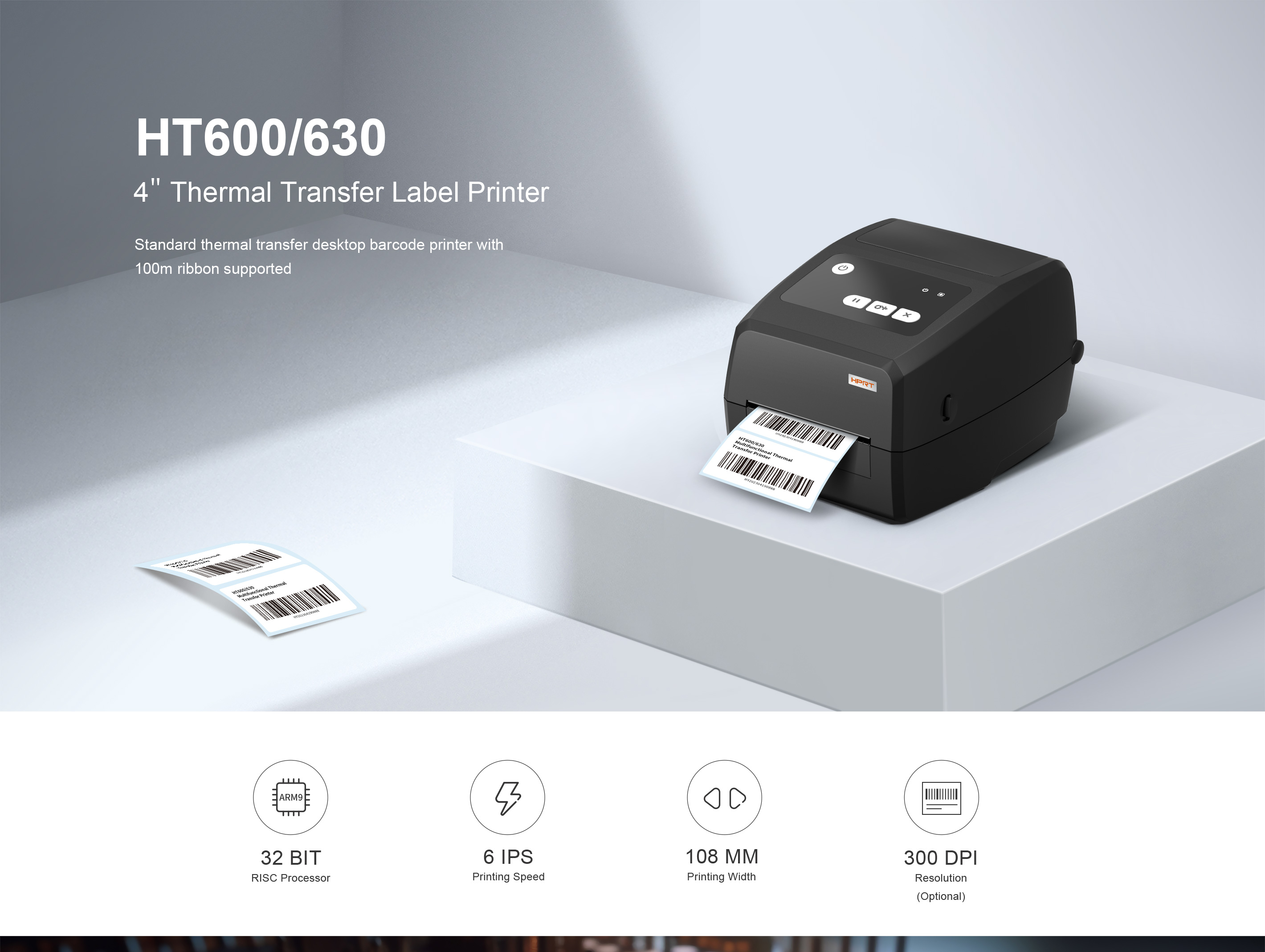 4 inch Thermal Transfer Barcode Label Printer Factory, Supplier HT600 ...