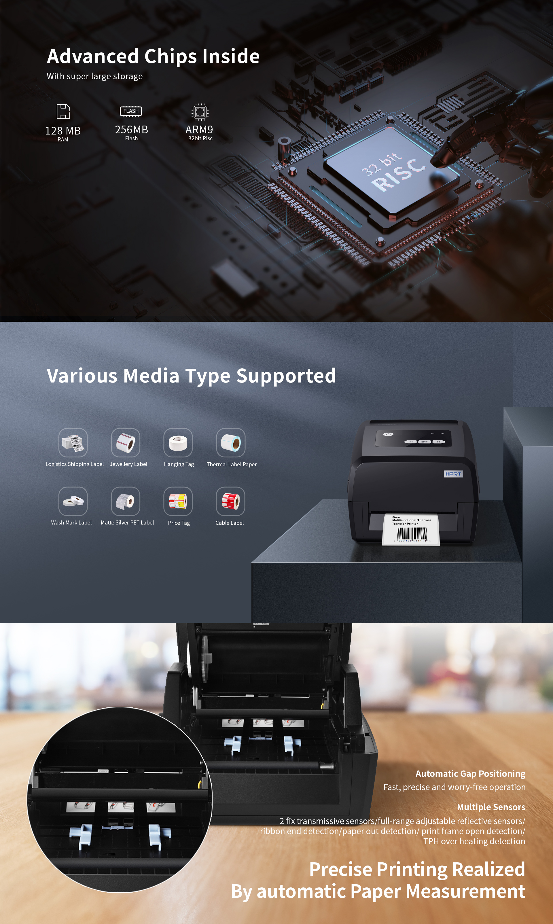 China Thermal Transfer Barcode Printer, WiFi Label Printer HT800/HT830 ...